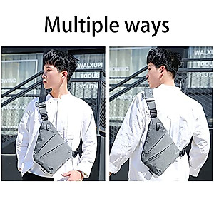 PHIMIITA Personal Flex Bag - 2023 New Personal Flex Bag for Women and Men, Multipurpose Crossbody Backpack Sash Bag for Outdoor (Grey Left)