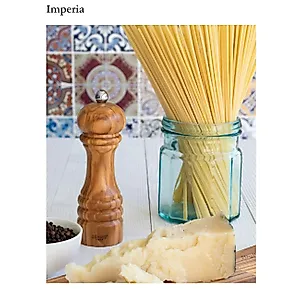 Bisetti Imperia 9.8 Inch Olive Wood Pepper Mill With Adjustable Grinder