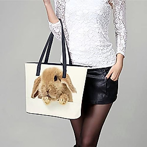 Womens Handbag Animal Rabbit And Bunny Leather Tote Bag Top Handle Satchel Bags For Lady