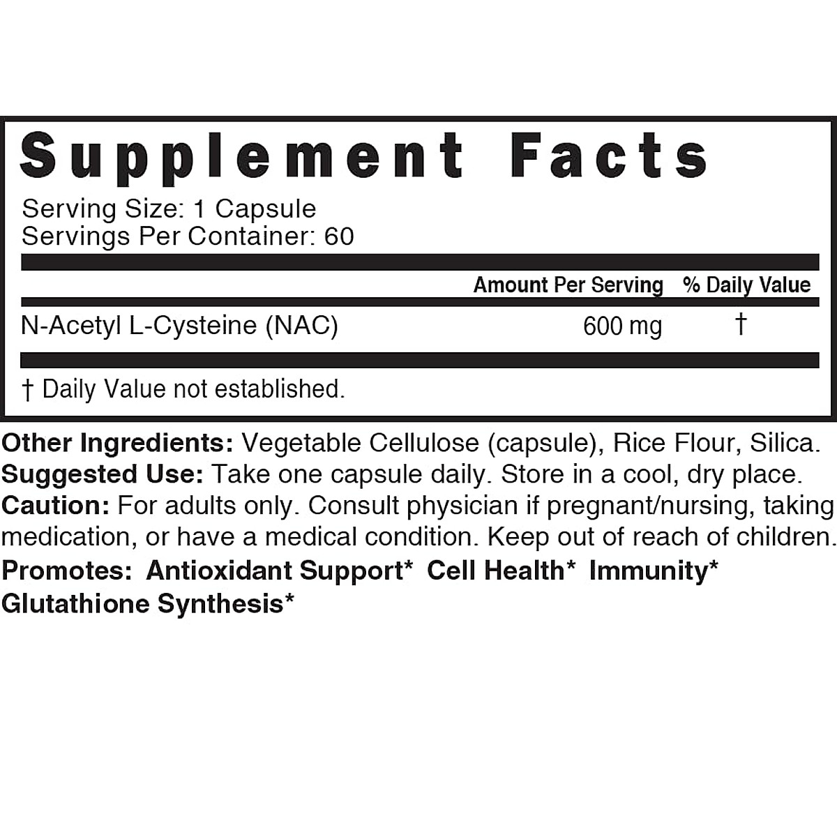 Nature's Fusions NAC Supplement N-Acetyl Cysteine - NAC 600 mg - Anti Aging Supplement, Antioxidant Supplement, Liver and Lung Support, Boost Glutathione - N Acetyl Cysteine (60 Capsules)