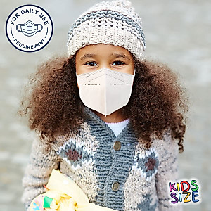 5 Layer Protection Breathable Kids Face Mask - Made in USA - Designed for Children Comfortable Elastic Ear Loop (5 pcs, White)