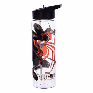 Marvel Miles Morales Game Verse Spiderman 24 Oz. Plastic Water Bottle