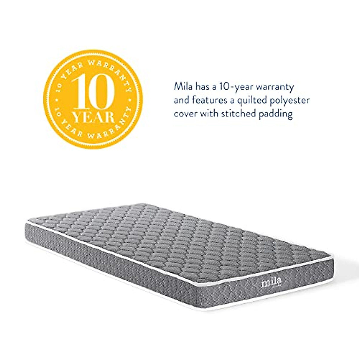 Modway Mila 6” Narrow Twin Mattress - Firm 6 Inch- 10-Year Warranty
