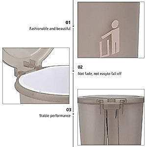 Cabilock Foot Step on Trash Bucket Household Large Capability Garbage Can Floor Waste Rubbish Recycle Basket for Home Kitchen Office Bedroom Grey 5L