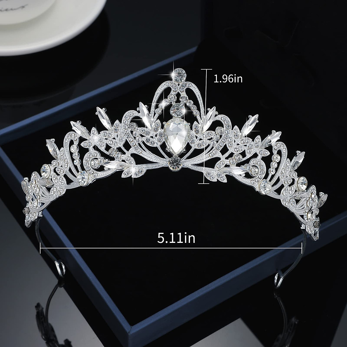 Kamirola Crystal Crowns and Tiaras Headband for Girl or Women Birthday Party Wedding Prom Bridal Christmas Valentine Mother's DayTR20 (Silver)