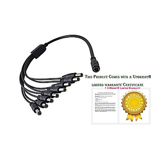 UpBright 4-Way + 8-Way Splitter 12V 5A AC/DC Adapter for Q-See QSS1250A QM6006B-4 5Amp 12VDC Security Camera CCTV Lorex MCB7051 LBC7051 LC7051 Color CCD Bullet Dome Cam 12VDC 5000mA 60W Power Supply