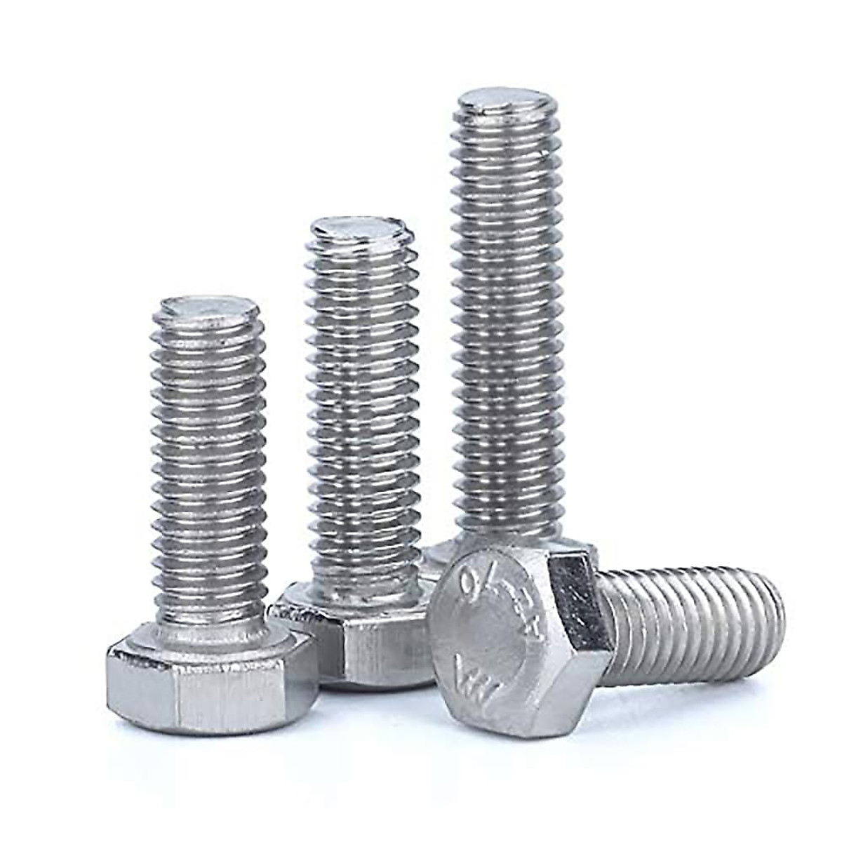 Ochoos Stainless Steel Rod 5pcs/lot M10x1.0 Fine Thread Hex Bolt Din933 M10 Pitch 1.0mm Length 12/16/20/25/30/35/40/45/50/60mm - (Thread Diameter: M10, Length: 16mm)