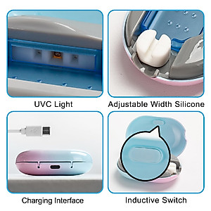 TAISHAN UV Sanitizer Toothbrush Case，Rechargeable Portable Mini Travel Toothbrush Holder,Fits All Toothbrushes for Both Electric and Manual Toothbrushes,Safety Feature, for Home and Travel