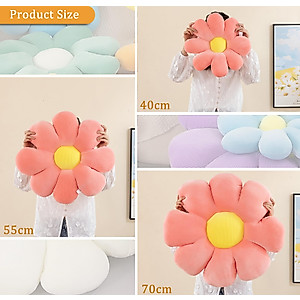 Menoeceus Flower Pillow, Daisy Pillow Flower Shaped Throw Pillow, Cute Decorative Pillows, Floor Pillow Seating Cushion, Plush Pillow Room Decor for Bedroom Sofa Chair (Green, 15.75")