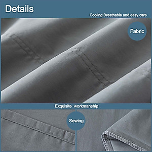 WhatsBedding Body Pillow Cover Cotton Fabric, Long Pillowcase Breathable & Skin-Friendly, Envelope Closure - Grey (21x54 inch)