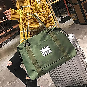 Womens Travel Duffel Bags, Weekender Carry On Sports Gym Workout Duffel Bag, Overnight Shoulder Bag Fit 15.6 Inch Laptop (Green-1)