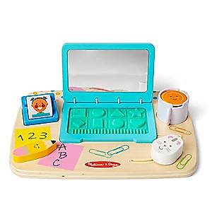 Melissa & Doug Wooden Work & Play Desktop Activity Board Infant and Toddler Sensory Toy