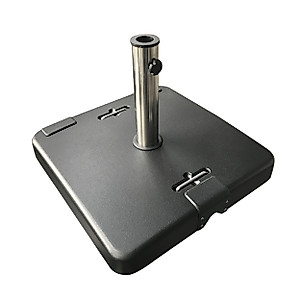 Christopher Knight Home Larissa Outdoor 119lb Concrete Square Umbrella Base with Stainless Steel Collar, Black