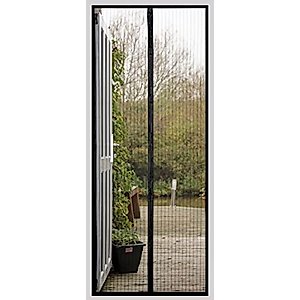 DOOREASY Magnetic Screen Wide Range Sizes Screen Door, Full Frame Loop Sewn Polyester Mesh, Add-on Magnets and Weight Bars(Fits Doors up to 30"x79")