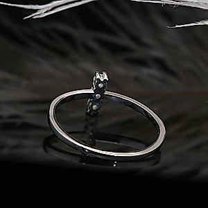 Daesar 14ct White Gold Wedding Ring Women, Anniversary Rings Women Thin Simple 0.1ct Round Natural Diamond White Gold Ring Size 8.5