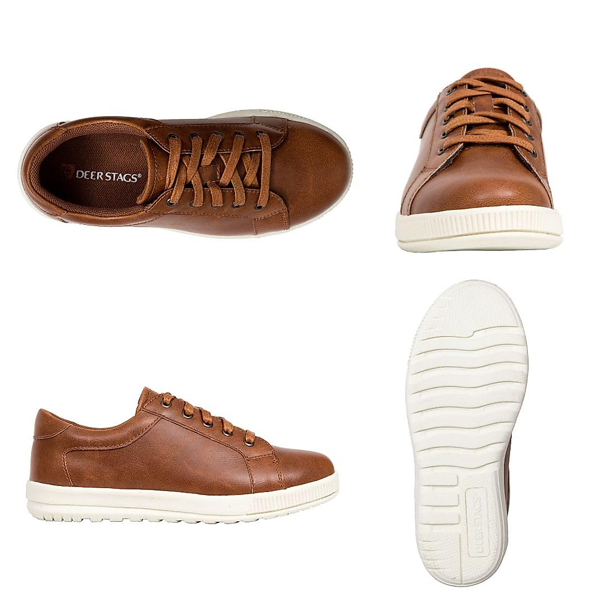 Deer Stags Boys' Kane Dress Fashion Sneaker in Dark Tan / 11 Little Kid