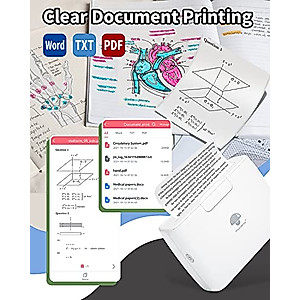 Phomemo M04S Portable Thermal Printer with 110mm White Non-Adhesive Thermal Paper 3 Rolls