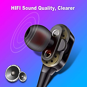 Wired Earbuds in Ear Headphones with Microphone, 3.5mm in-Ear Headset Earphones, Volume Control Sport Gaming Headset for iPhone Xiaomi Samsung Huawei, Computer, Laptop, PC (Black)