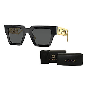Versace VE4431 50MM Balck/Dark Grey Square Sunglasses for Women + BUNDLE With Designer iWear Eyewear Kit