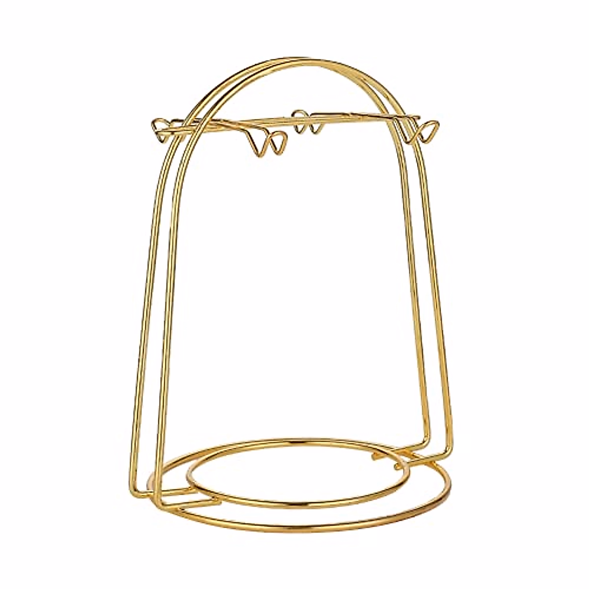 oAutoSjy Coffee Cup Holder, Coffee Mug Holder Stand, Wrought Iron Coffee Cup Rack 4 Hooks, Desktop Gold Water Cup Saucer Drain Hanger Rack, Household Kitchen Storage Drying Rack for Counter Cabinet