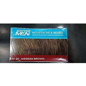 JUST FOR MEN Color Gel Mustache & Beard M-35 Medium Brown 1 ea (Pack of 2)