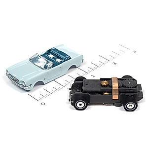 Auto World Thunderjet R34 1965 Ford Mustang Convertible (Blue) HO Scale Slot Car