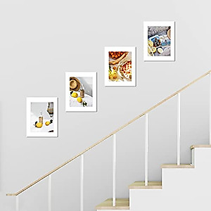 Golden State Art, White Pre-Cut 11x14 Picture Mat for 8.5x11 Photo, with Acid Free White Core High Premier Bevel Cut Mattes (10-Pack)