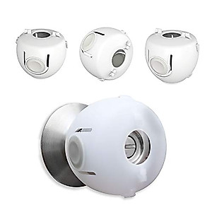 Heart of Tafiti Door Knob Child Proof Locks, Toddler Door Knob Cover, Baby Proof Safety Locks for Doors, 4 Pack/White (Also Safe for People Suffering from Dementia)