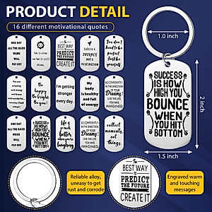 Yinkin 16 Pcs Motivational Keychains Bulk Thank You Keychains with Inspirational Quotes Team Gifts, Christmas Appreciation Gifts for Staff, Friend Teacher, Coworkers and Employees Team