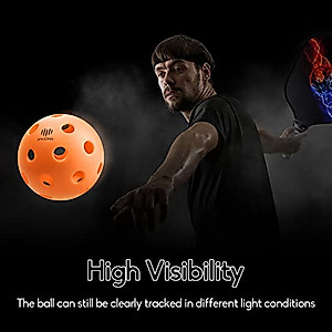 SPACEZHUA Indoor Pickleballs，XX-26holes Pickleball Balls，USA Pickleball(USAPA) Approved, TPE Material Pickle Balls high Elasticity Aging Resistance，Orange & Yellow，6，10 Packs.