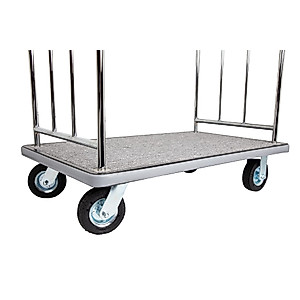 Value Valet Bellman's Cart - Hotel Bellman Cart - Condo Cart - Bellman Cart - Transporter Cart - Luggage Cart (Chrome)