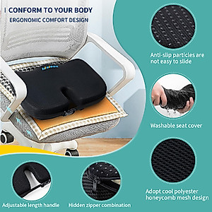 Hip and Butt Support redefined: Long-Lasting Tailbone Chair Cushion The Ultimate Orthopedic Seat Pillow for Coccyx and Sciatica Pain Relief - Say Goodbye to Office Chair Discomfort