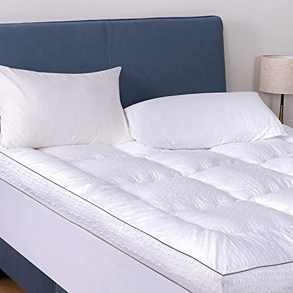 Full Mattress Topper, Extra Thick Bed Topper 3 Inch Mattress Pad Cover, Soft Plush Pillow Top Mattress Topper for Back Pain, Down Alternative Mattress Pillow Topper with 8-21" Deep Pocket, 3D Bubble