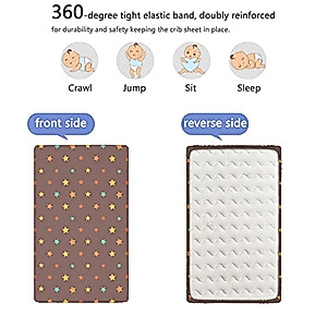 Star Themed Fitted Crib Sheet,Standard Crib Mattress Fitted Sheet Toddler Bed Mattress Sheets-Baby Crib Sheets for Girl or Boy,28“ x52“,Multicolor