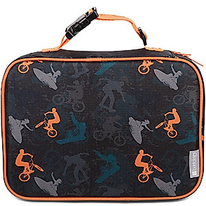 Bentology Lunch Box for Boys - Kids Insulated, Durable Lunchbox Tote Bag Fits Bento Boxes, Nesting Containers w/Lids & Bottles, Back to School Lunch Sleeve Keeps Food Hotter or Colder Longer, Sports