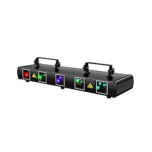 DJ Laser Lights, U`King 5 Beam Effect Sound Activated DJ Party Lights RGBYC LED Music Light by DMX Control for Disco Dancing Birthday Bar Stage Lighting