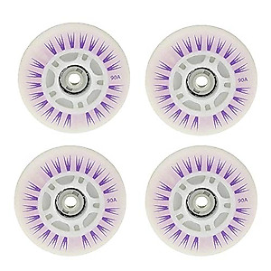 Gaweb Skating Shoes Wheels,4Pcs 76/80mm Skating LED Luminous Flashing Inline Roller Skates Shoes Wheels Multicolor 76mm