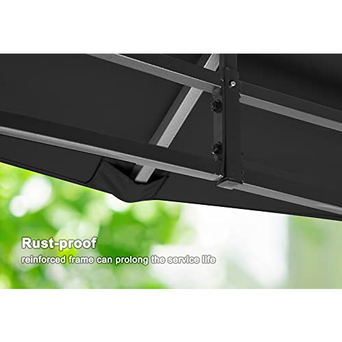 MASTERCANOPY Outdoor Garden Gazebo for Patios with Stable Steel Frame and Netting Walls (8x8,Black)