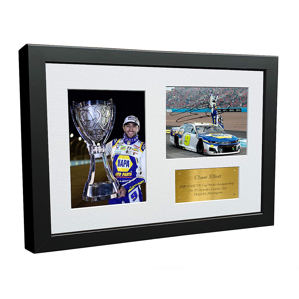 Kitbags & Lockers '2020 NASCAR CHAMPION CELEBRATION' Triple Chase Elliott 12x8 A4 Camaro ZL1 Hendrick Motorsports Signed Autographed Photo Photograph Picture Frame Poster Gift G