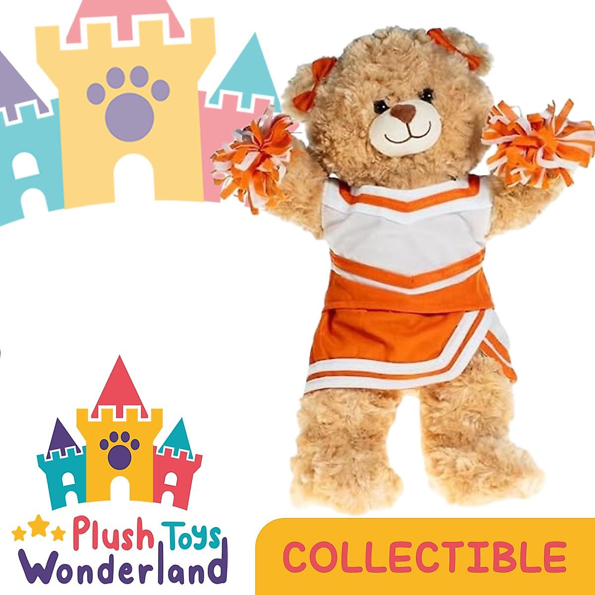 Plush Toys Wonderland Orange and White Cheer Uniform for 6-10 Inch Stuffed Animals - Bring Spirit to Your Plush Friend Toys Gift's for Kids !
