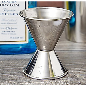 Set of 3 Stainless Steel Double Jiggers 1 & 2 oz, 3/4 & 1 1/2 oz, 1/2 & 1 Oz Bar Jiggers, Cocktail Measuring Liquor Jiggers Pony, Bar Accessories