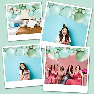 LyzzGlobo Mint Green Balloon Garland Kit, 117pcs Beige and Sage Olive Green Balloon Arch Kit for Wedding Bridal Shower Baby Shower Birthday Party Decorations Supplies