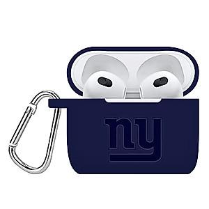 GAME TIME New York Giants Engraved Silicone Case Cover Compatible with Apple AirPods Gen 3 (Navy)