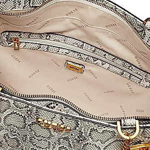 GUESS womens Zadie Logo Girlfriend Tote, Python, one size US