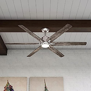 Home Decorators Collection Kensgrove 64 in. Integrated LED Brushed Nickel Ceiling Fan with Light and Remote Control YG493D-BN