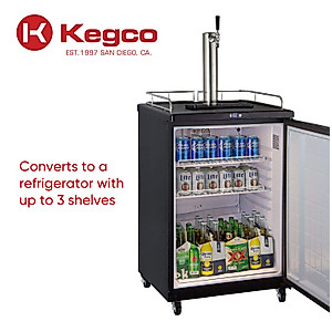 Kegco Kegerator, Single Tap, Stainless Steel