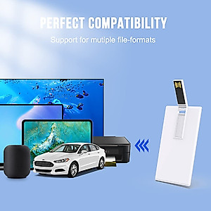 KEXIN 20 Pack 64GB USB Flash Drive Bulk USB Business Card Credit Card Bank Card Shape Flash Drive Memory Stick Key Credit USB Drives - Bulk USB Flash Drives - 64GB 20 PCS (White Card)