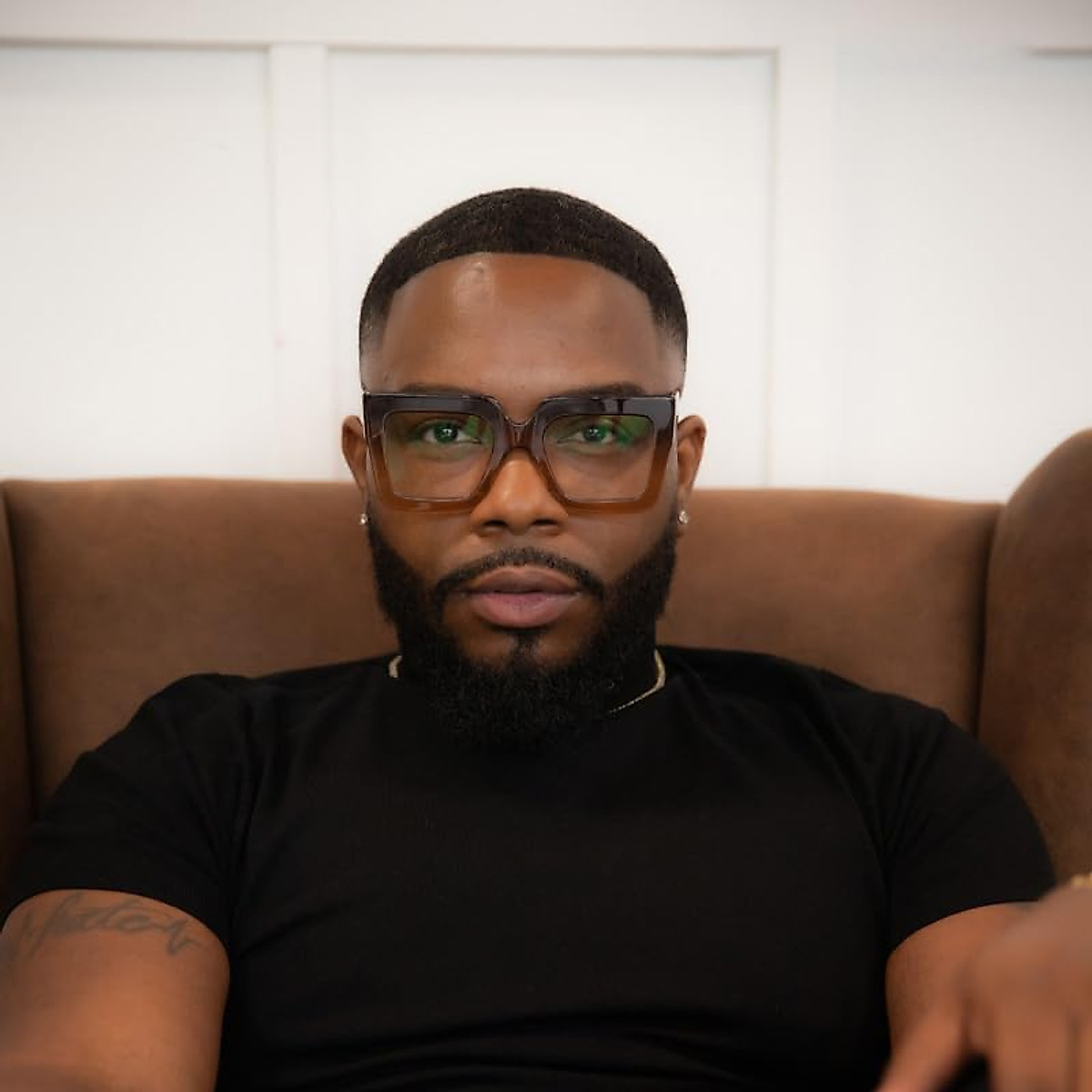 Zeelool Stylish Acetate Thick Oversized Square Eyeglasses Frame for Women with Non-prescription Clear Lens Brandon VFP0306-01 Tawny