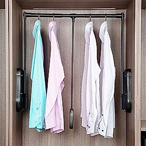 Drop-Down Wardrobe Hanger, Adjustable Aluminum Closet Storage Rack, Large Retractable Cloth Hanger, Save Space, Load 30KG (Size : 510-650mm)