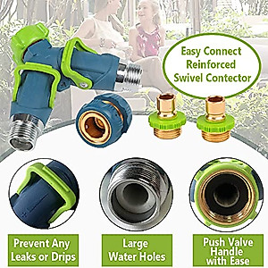 Hose Splitter 2 Way Heavy Duty, Garden Hose Splitter, Brass Y Hose Splitter with Thumb Control Valves, 3/4" Two Way Water Hose Splitter Faucet Splitter Shut Off Valve Hose Connector Adapter